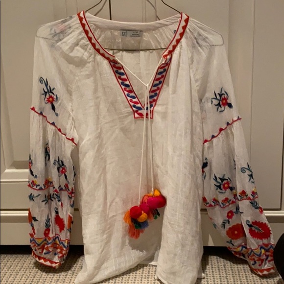 Zara | Tops | Zara Embroidered Blouse | Poshmark